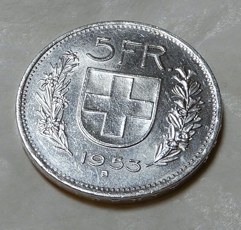 Silber Münze, 1953 , 5 Franken | Kaufen auf Ricardo