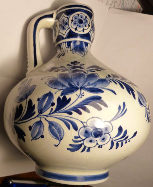 SCHÖNER ANTIKER DELFT - KRUG,--14 CM HOCH x 11,5 CM BREIT (Gebraucht ...