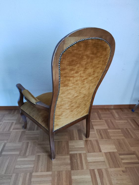 Alter Sessel antik Biedermeier Stil - bequem Senf Farbe | Kaufen auf Ricardo