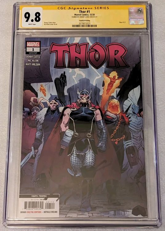 Marvel Thor #1 CGC 9.8 Donny Cates Signed! (Neu (gemäss Beschreibung ...