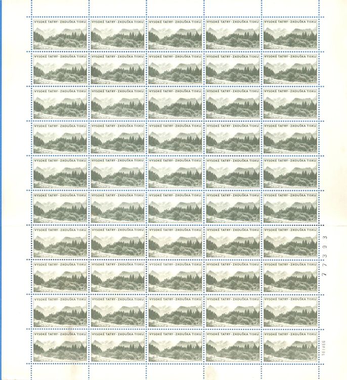 CZECHOSLOVAKIA 1966 - Probedruck - Visoké Tatry- Sheet of 50 (Neu ...
