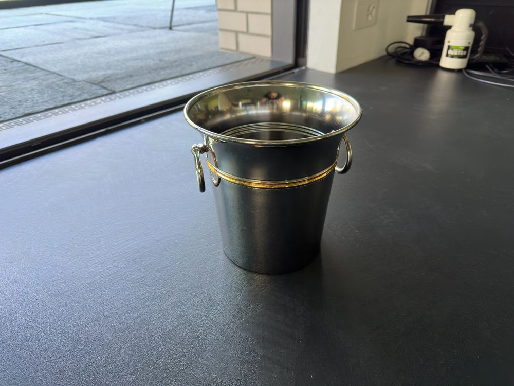 Champagnerkübel / Kühler (HOGRI Design) vergoldet - 20.5cm (Gebraucht ...