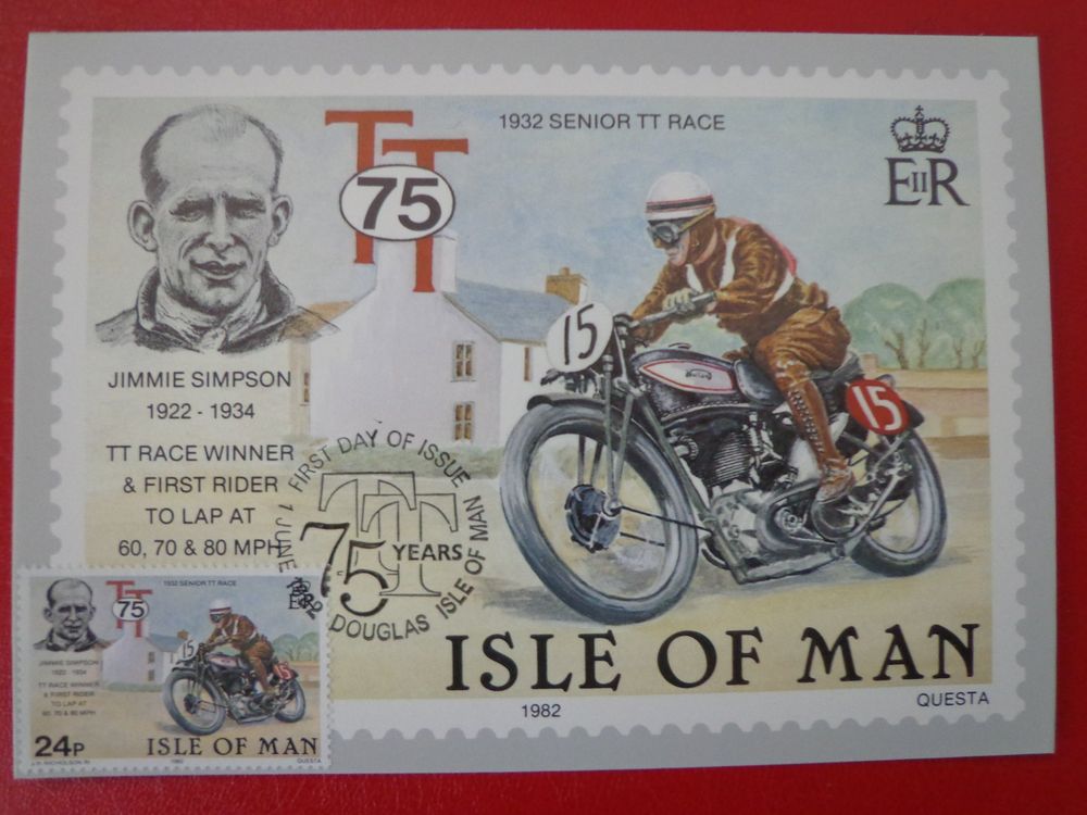 Maximumkarte MK 1982 Isle of Man Grossbritannien MOTORRAD (Neu (gemäss Beschreibung)) in Le ...