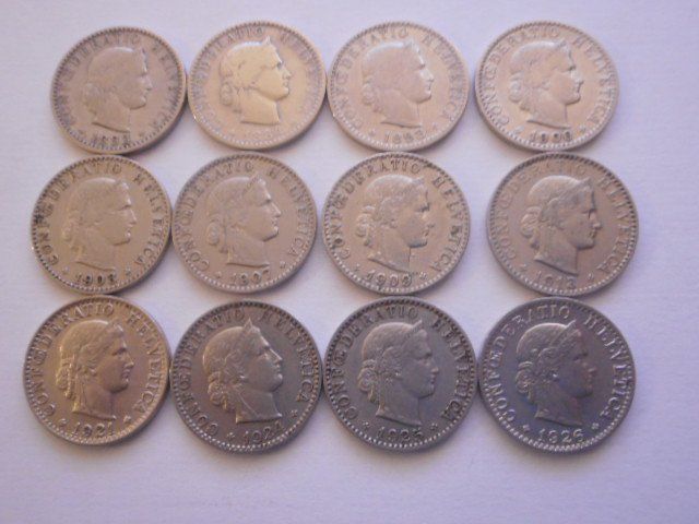 12 x 20 Rp. sehr alt ab 1883 (Gebraucht) in Kriegstetten für CHF 2 ...