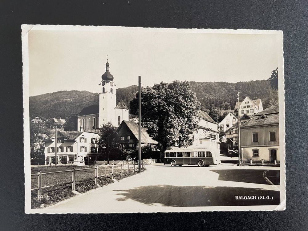 AK SG Balgach, Rheintal, mit Trolleybus / Strassenbahn (Gebraucht) in Thal für CHF 15 – mit ...