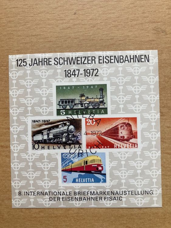 Vignette 125 Jahre Schweizer Eisenbahnen 1847-1972 (Gebraucht) in Ins für CHF 1 – mit Lieferung ...
