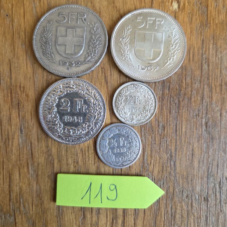 Silbermünzen Schweiz ab 1898 (Gebraucht) in Stans für CHF 53 – mit ...