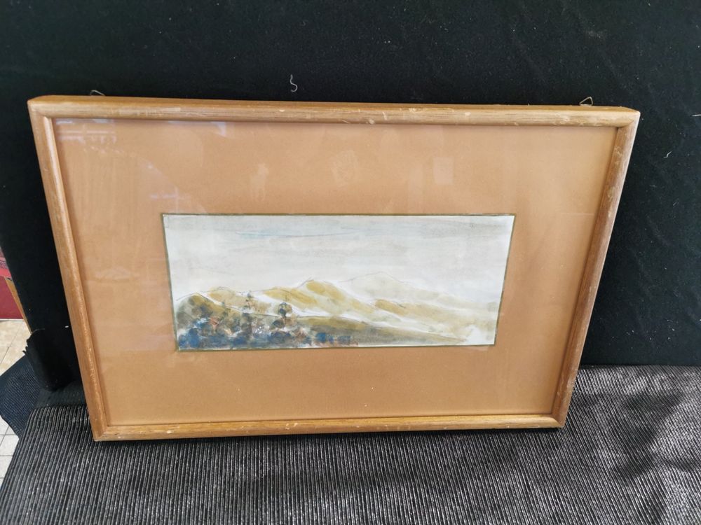 AQUARELLE SIGNÉE SIGNATURE ILLISIBLE PAYSAGE DE MONTAGNES (Gebraucht) in Genève für CHF 39 – mit ...