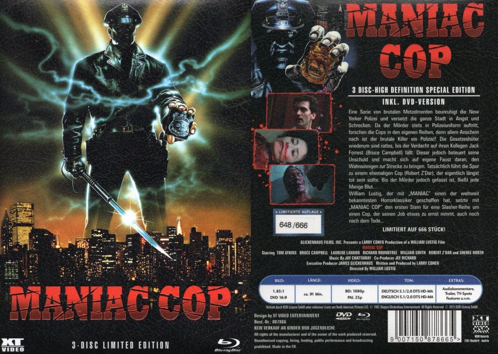 MANIAC COP+Teil 2-4k+3 Teil-4k UNRATED Mediabook! (Neu (gemäss ...