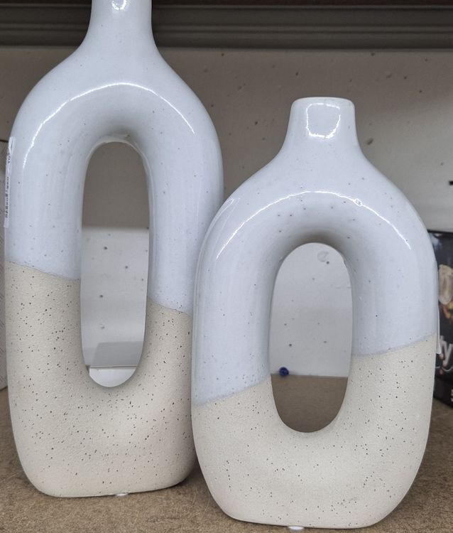 Moderne Deko Vasen, Keramik, weiss/beige, skandinavisch (Neu (gemäss ...