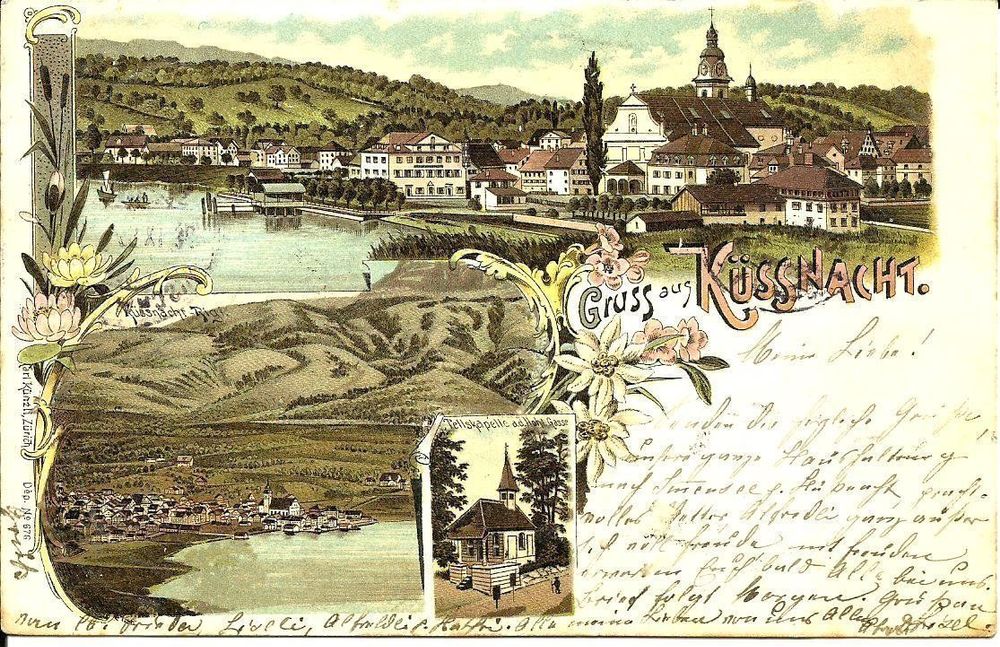 AK LITHO GRUSS aus KÜSSNACHT 1897 | Kaufen auf Ricardo