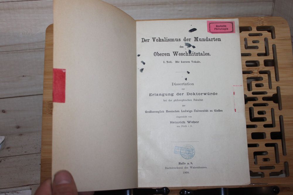 Der Vokalismus der Mundarten Oberen Weschnitztales - Dissert (Gebraucht ...