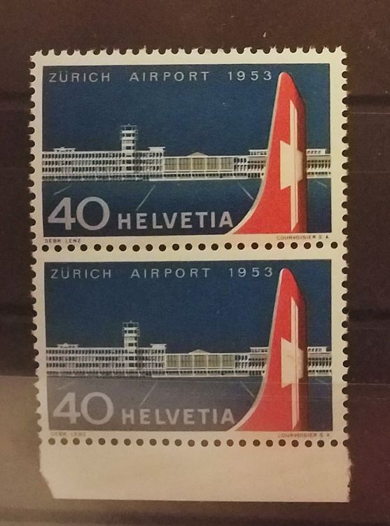 671) 1953 Flughafen Zürich im paar postfrisch (Gebraucht) in Baden für CHF 3 – mit Lieferung auf ...