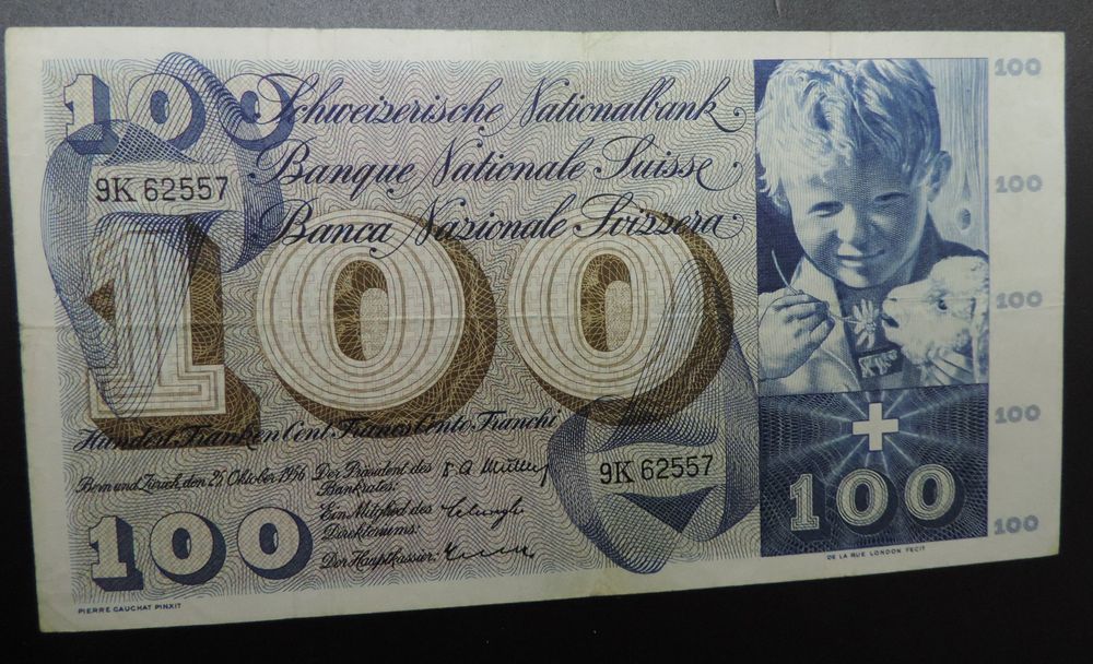100 Franken Banknote 1956 | Kaufen auf Ricardo