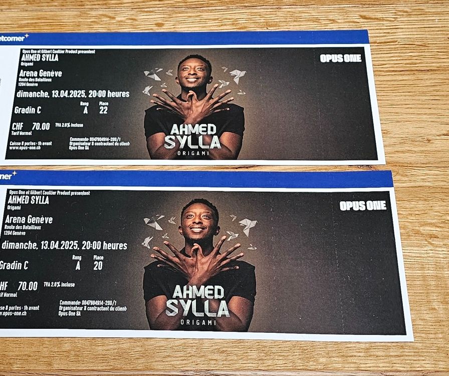 2x billets ahmed sylla 13.04.25 (Neu (gemäss Beschreibung)) in St-Prex ...