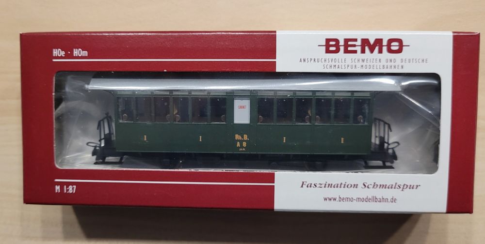 Bemo 3232108 RhB A 8 Zweiachser-Personenwagen "Cabinet" (Neu und originalverpackt) in Bremgarten ...