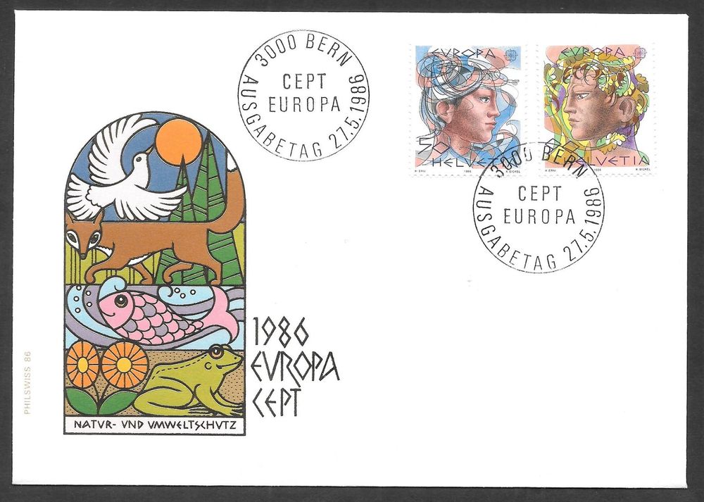 FDC Serie 725-726 ET Bern 27.5.1986 schön illustriert H Erni (Neu (gemäss Beschreibung)) in ...