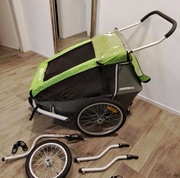 Kinderanhänger CROOZER KID FOR 2 Grün (inklusive Babysitz) (Gebraucht ...