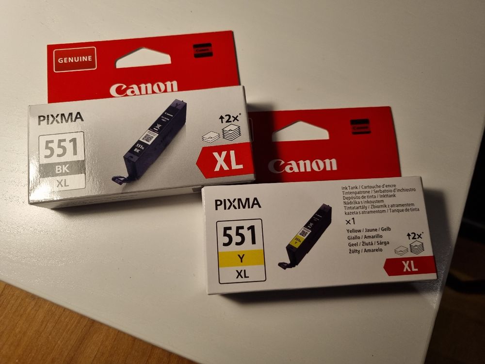 Canon PIXMA 551 XL Schwarz und Yellow Tintenpatrone - Neu (Neu und ...