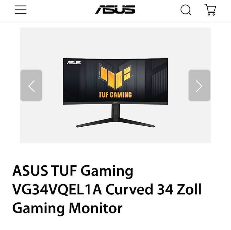 ASUS TUF Gaming Monitor Curved 34 Zoll (Neu (gemäss Beschreibung)) in ...