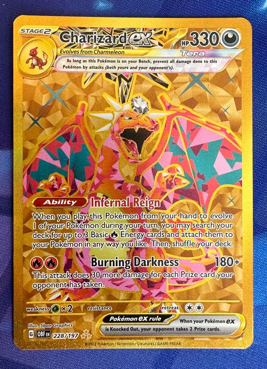 Charizard Ex Gold, Obsidian Flames 228/197, ENG - NM | Kaufen auf Ricardo