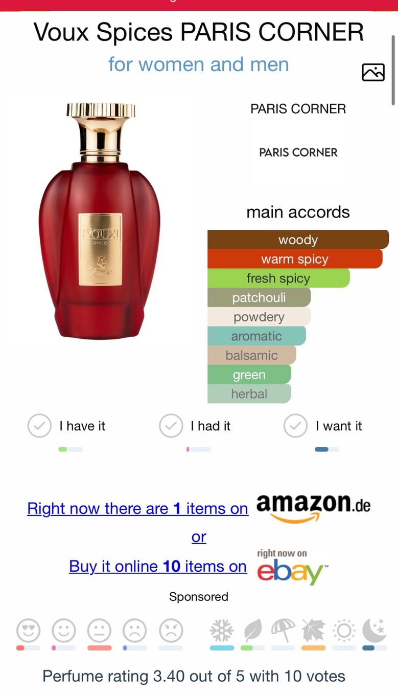 Emir Voux Spice Paris Corner EDP 5ml.(Xerjoff Dupe) (Neu und ...