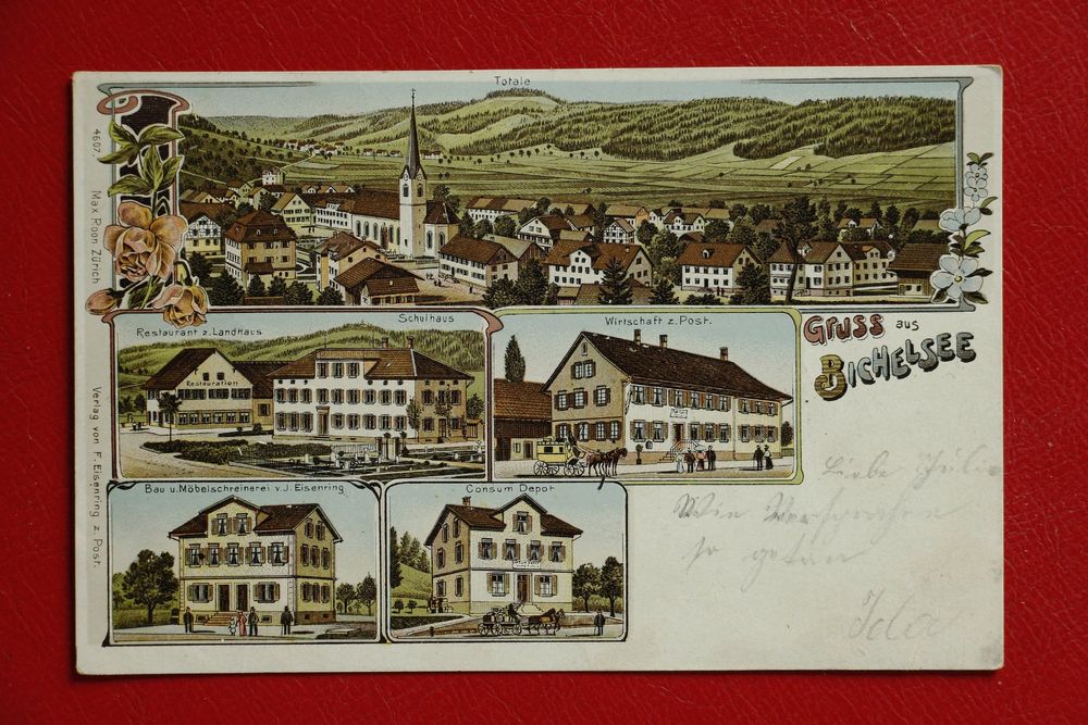 AK LITHO "GRUSS AUS BICHELSEE" 1905 | Kaufen auf Ricardo