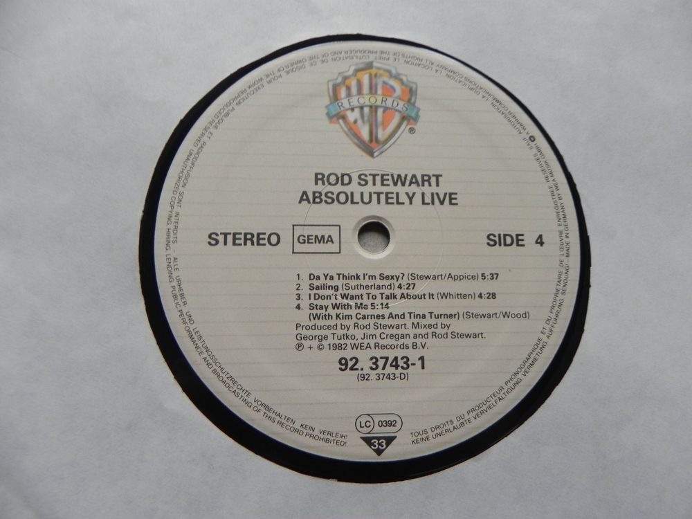 Doppel LP brit. Rock Pop Sänger Rod Stewart 1982 Live (Gebraucht) in ...