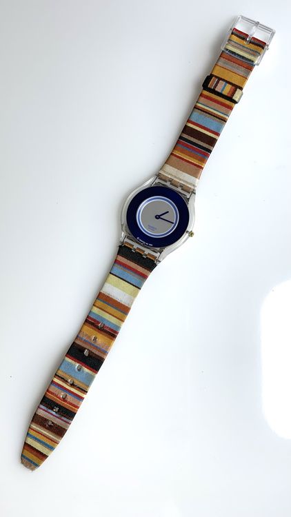 Swatch Skin Armbanduhr bunt gestreift 2002 | Kaufen auf Ricardo