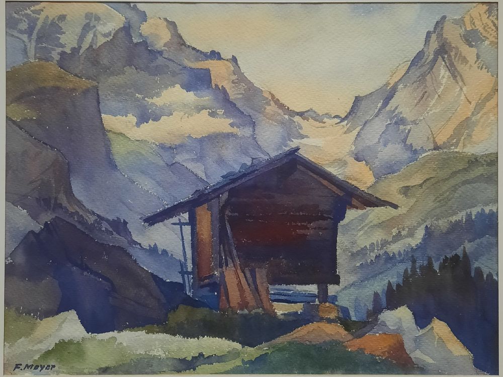 Ferdinand Meyer-Streiff Aquarell Gemälde Original Kiental BE (D ...