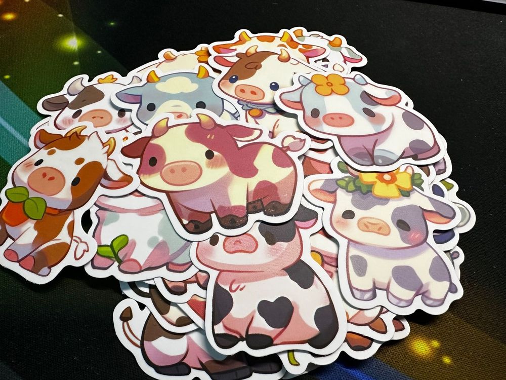 Kuh / Cow Stickers I 50 Stk. I Wasserdicht (Neu und originalverpackt ...