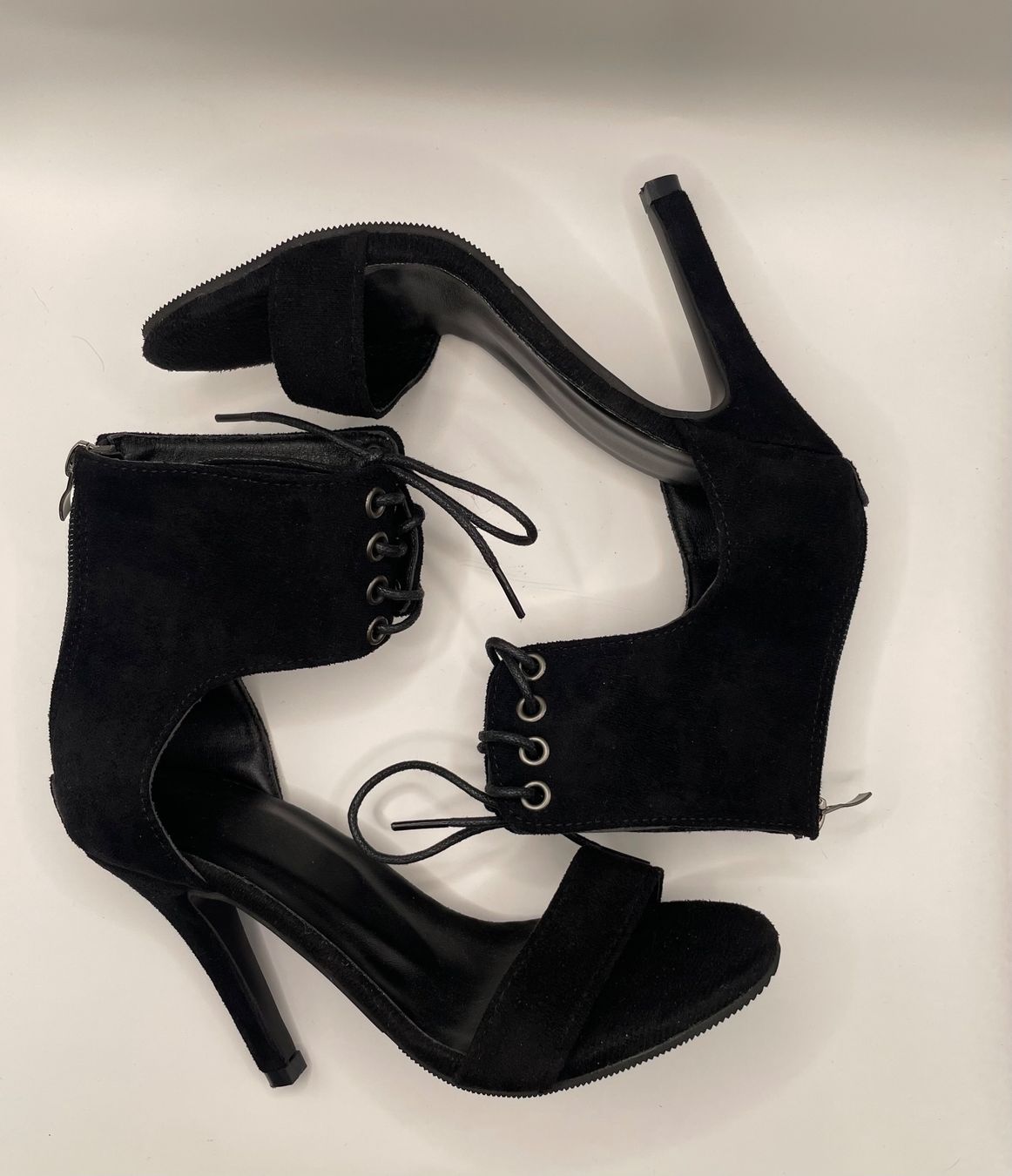 Black Lace-Up Stiletto Sandals High Heels EU 36 (Gebraucht) in Bubikon ...