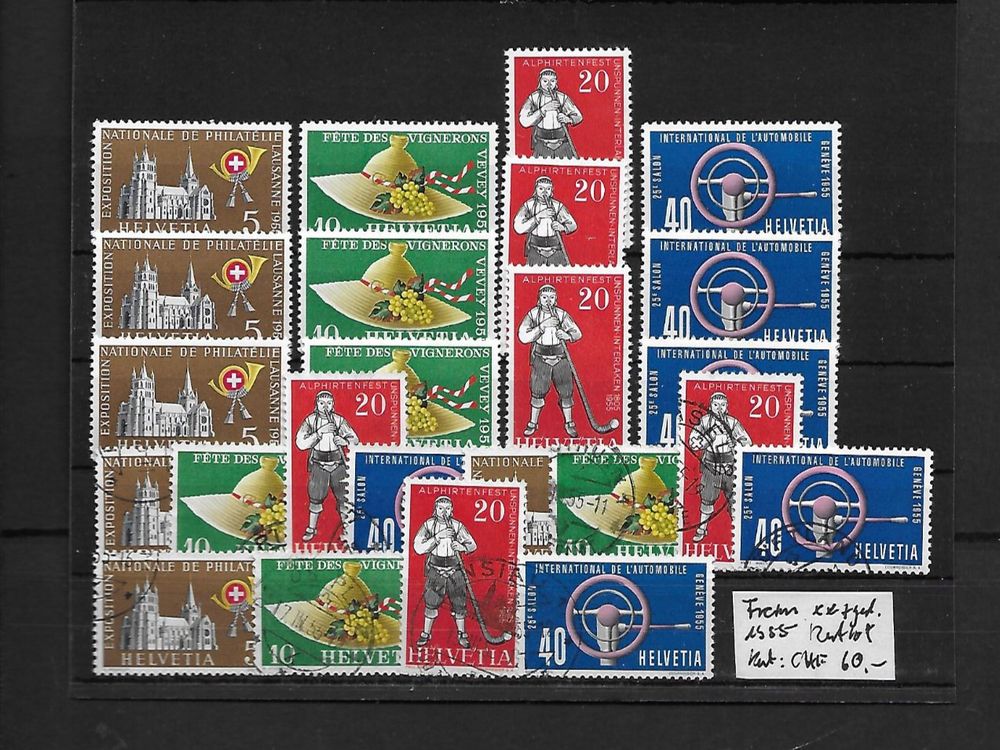 Freim. 1955 ** + gest. Restlot Kat: CHF 60.- (Gebraucht) in Basel für CHF 2 – mit Lieferung auf ...