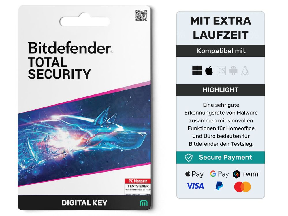 Bitdefender Total Security - 1PC - 18M - Original Retail Key (Neu (gemäss Beschreibung)) in ...