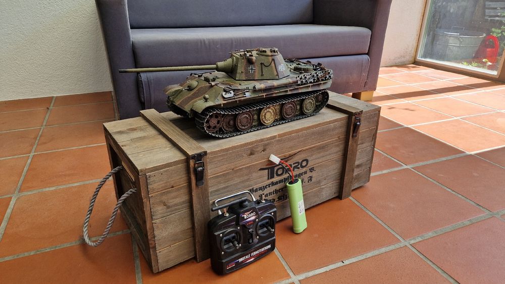 RC Panzer Panther F Pro edition mit Holzkiste, 1:16, Torro (Gebraucht ...