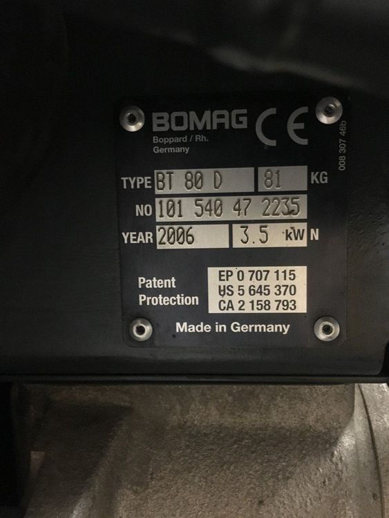 Bomag stampfer BT 80 D (Gebraucht) in Courrendlin für CHF 1000 – nur ...