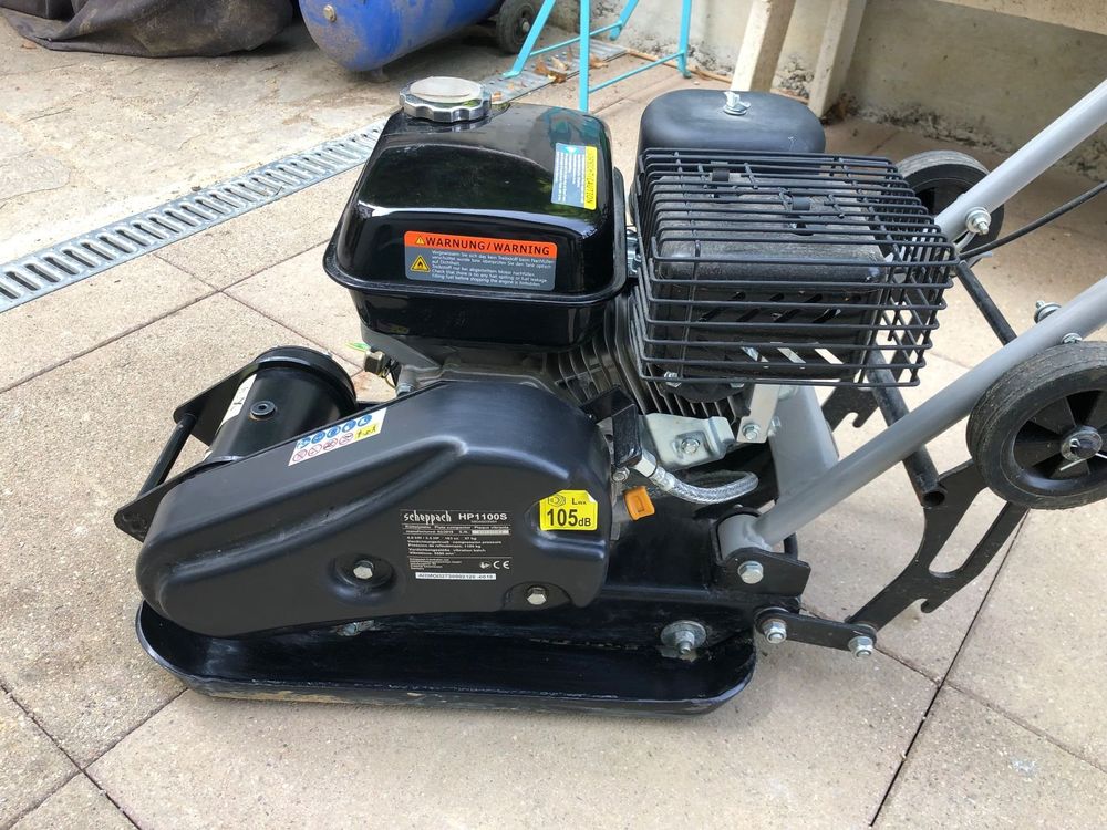 Rüttelplatte HP1100S Scheppach - 5,5PS | 57kg | 11000N (Gebraucht) in ...