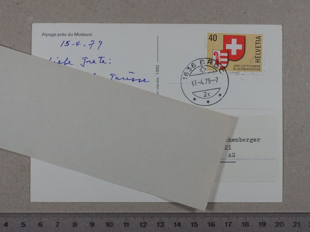 Alpages près du Moléson, Poststempel BROC, vache, Kühe, 1979 (Gebraucht ...