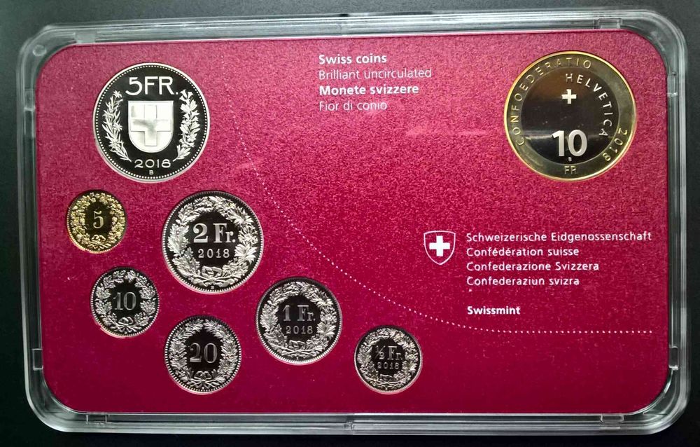 Münzsatz Schweiz 2018 - Stempelglanz - Flora Alpina Distel (Neu und originalverpackt) in Zürich ...