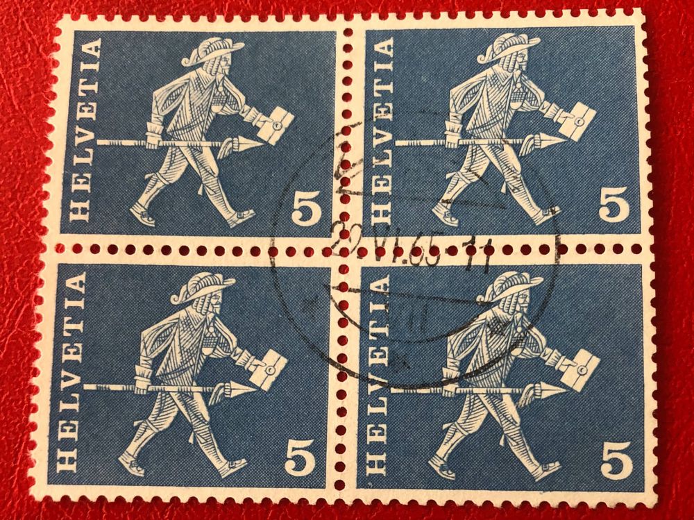 4 er Block Nr.355 mit Stempel (Gebraucht) in Aarau für CHF 0.35 – mit ...