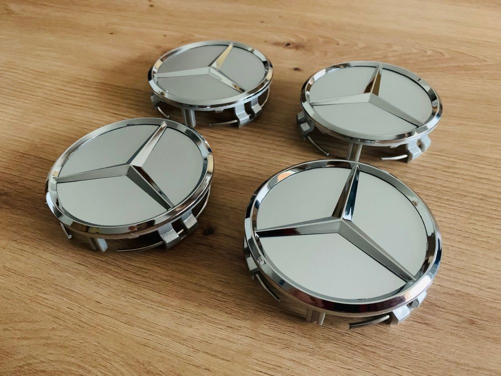 4x MERCEDES-BENZ Nabendeckel Titansilber NEU (Neu und originalverpackt ...