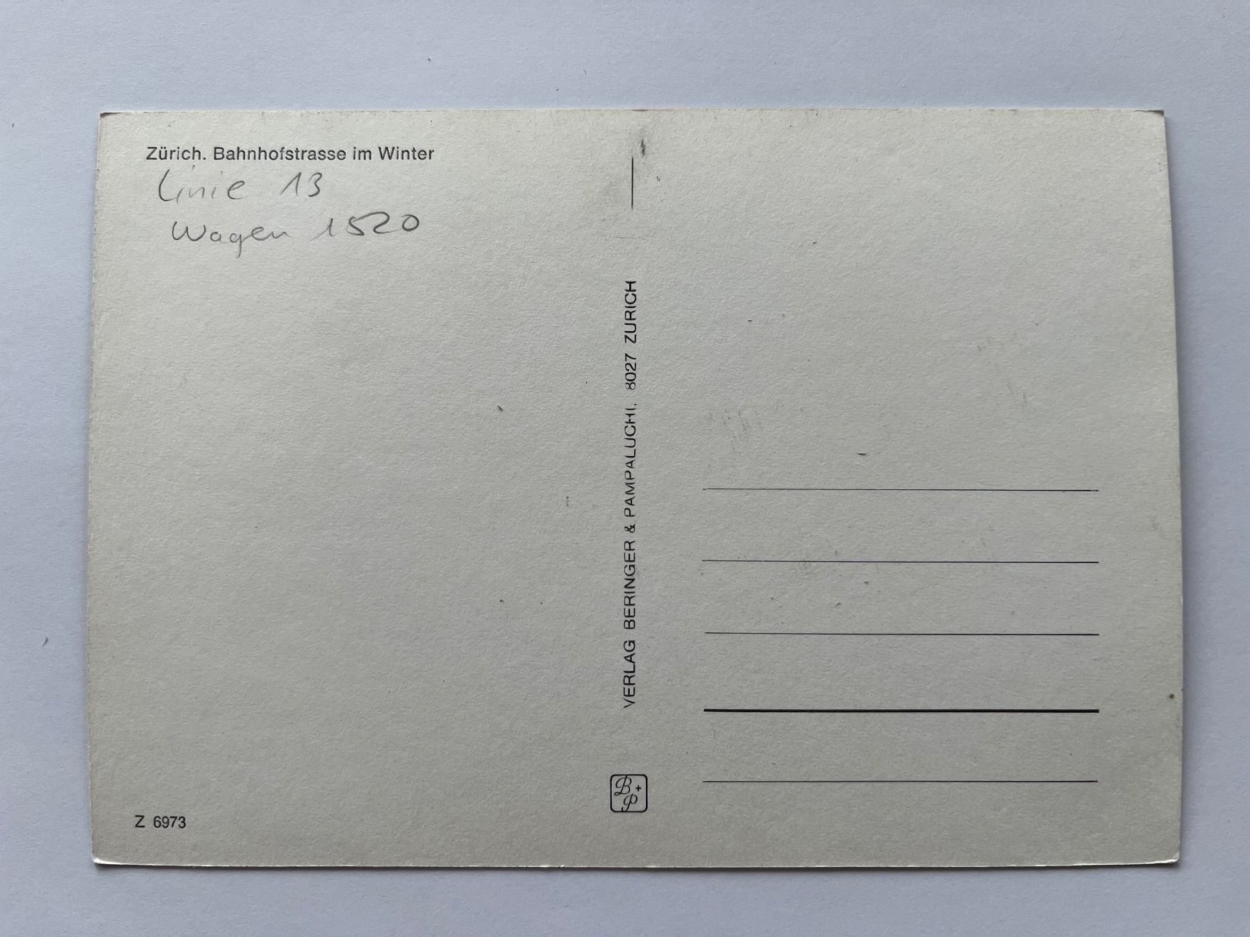 Postkarte Zürich Bahnhofstrasse mit Schnee, gut erhalten (Neu (gemäss ...