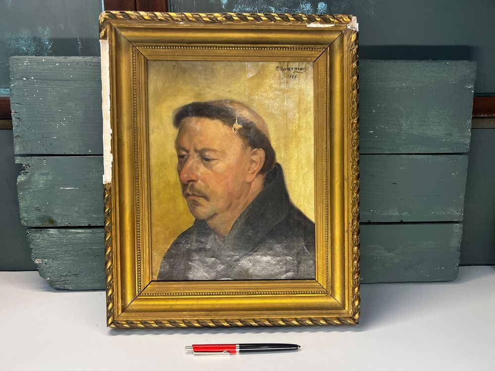 Mönch Portrait von Louis-Édouard MAY bekannt als EDWARMAY (Defekt) in ...