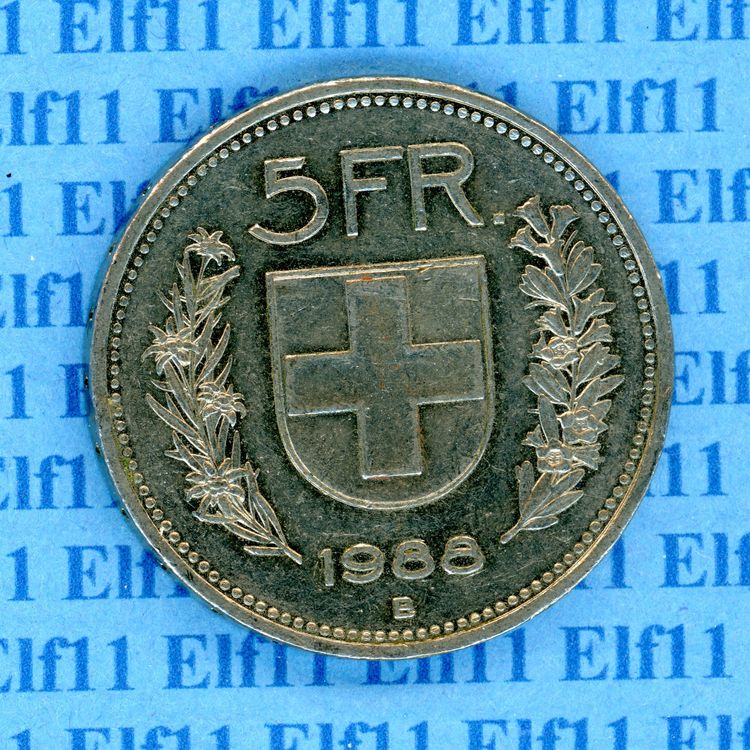 CHF___5.00 1988 ss-vz 5 Franken (Gebraucht) in Widnau für CHF 11 – mit Lieferung auf Ricardo kaufen