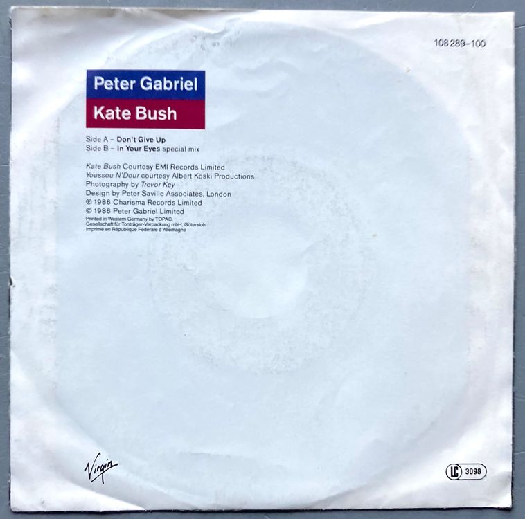 PETER GABRIEL / KATE BUSH - DON'T GIVE UP (Gebraucht) in Poliez-Pittet ...