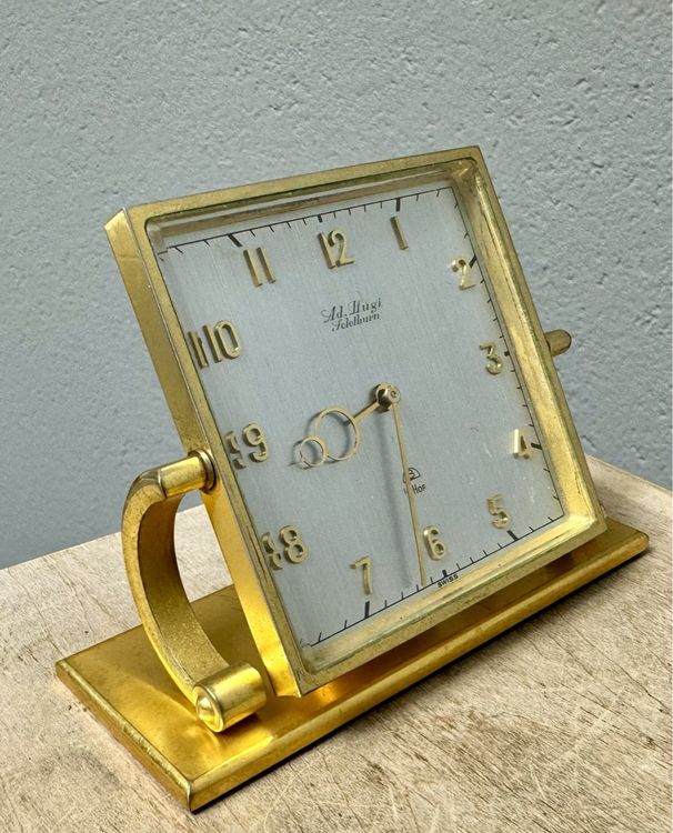 Tolle vintage Messing Tischuhr Uhr IMHOF für Ad. Hugi (Gebraucht) in ...