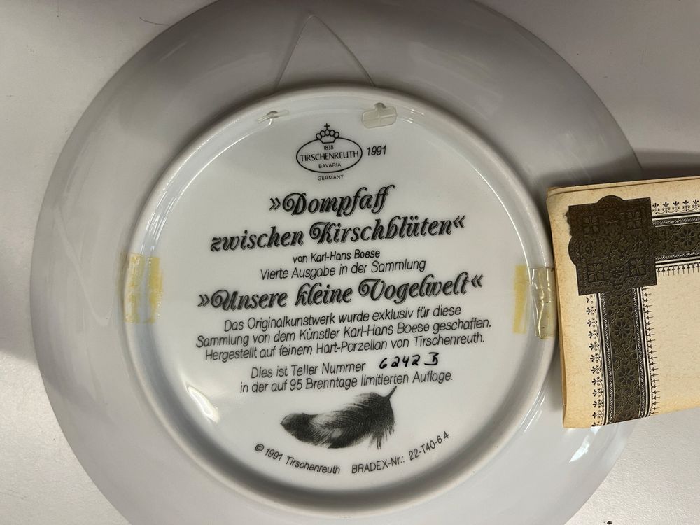 Tirschenreuth - Wandteller Bachstelze und Haubenmeise | Kaufen auf Ricardo