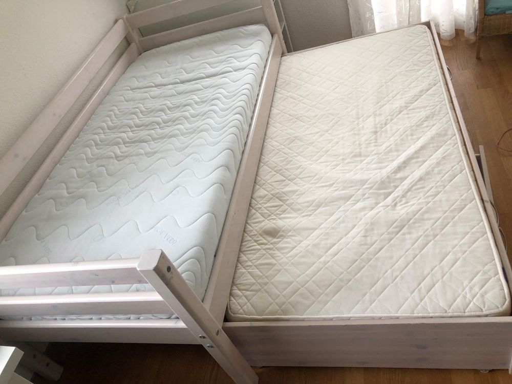Flexa Bett und Auszugsbett mit Schubladen Classic white (Gebraucht) in ...