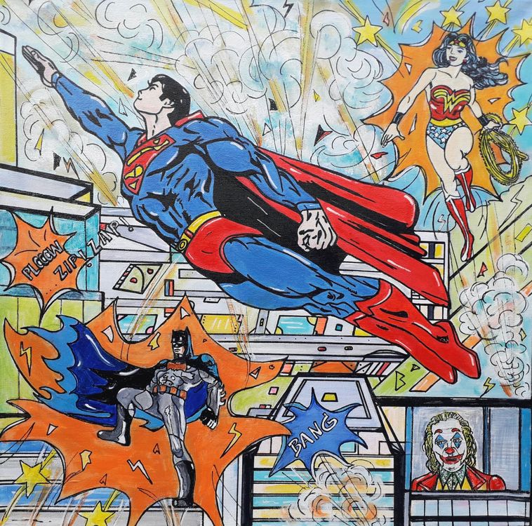 Gemälde Pop Art Superheroes Künstler: Manuela Reitz (Neu und originalverpackt) in Balve für CHF ...