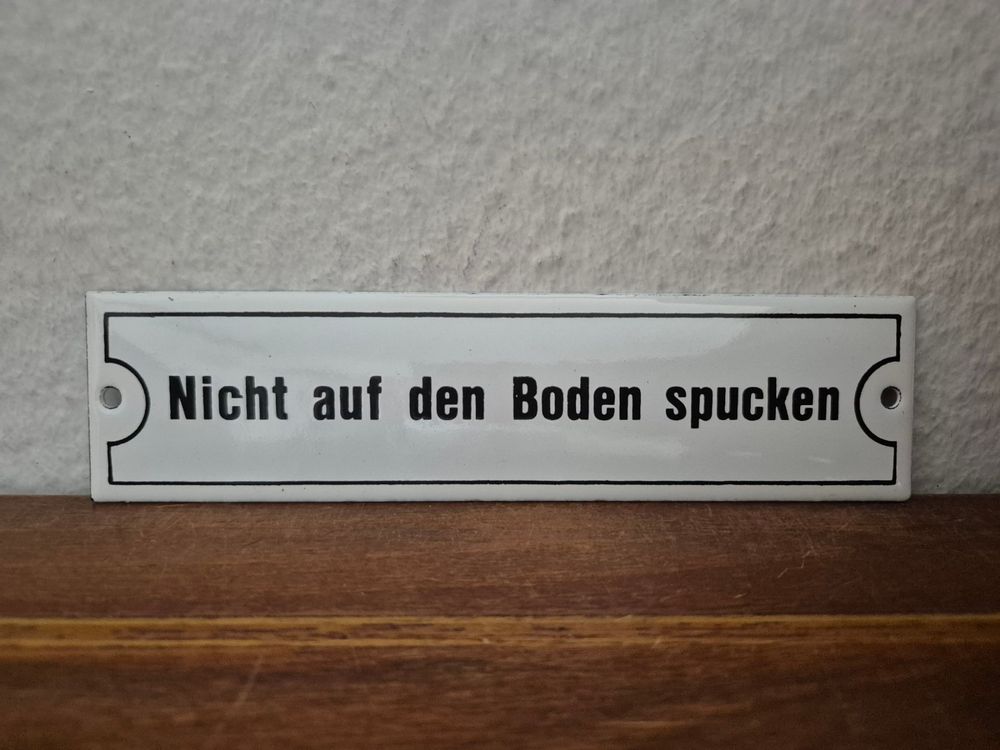 Emailschild Verboten spucken Bahn Zug Tram Emaille Schild (Neu (gemäss ...